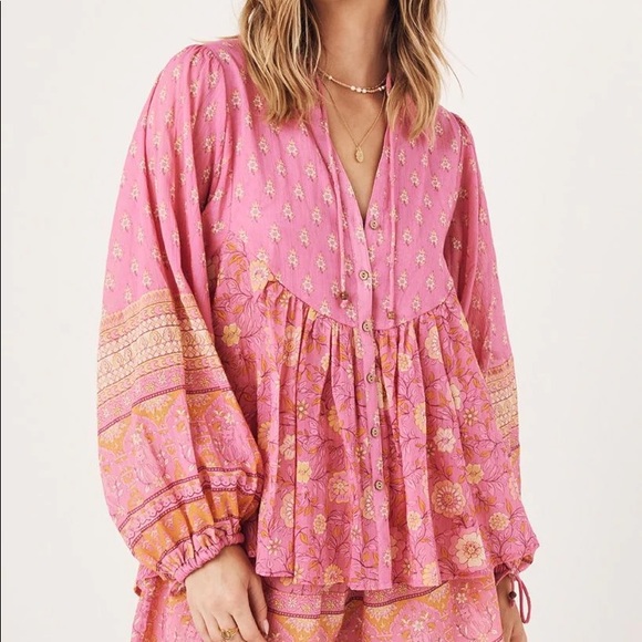 Spell | Tops | Spell Utopia Blouse Flamingo | Poshmark